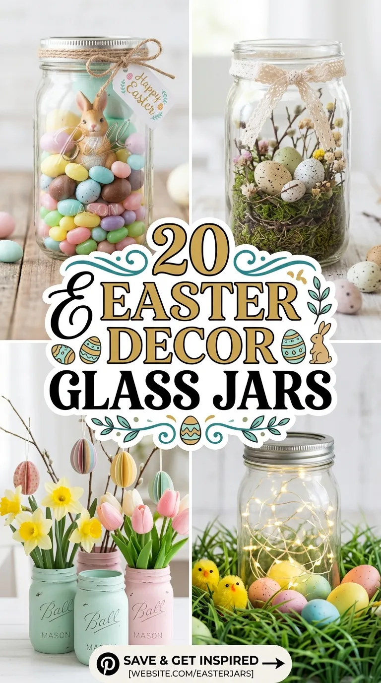 20 Easter Decor Glass Jars